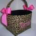 Leopard / Cheetah Fabric Basket Bucket- Easter Basket - Personalization ...