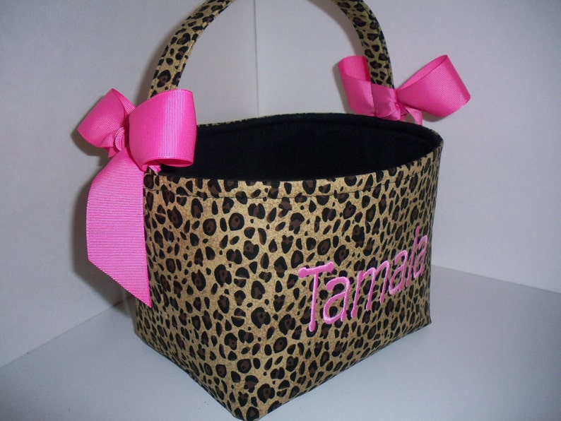 Leopard / Cheetah Fabric Basket Bucket- Easter Basket - Personalization ...