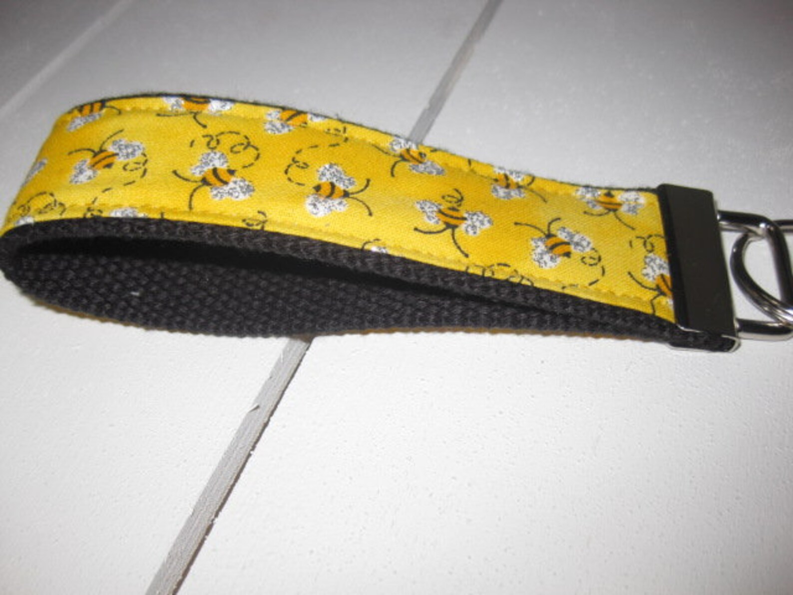 Yellow Black Glitter Bumble Bee Honey Bee Key Fob / Key Chain | Etsy