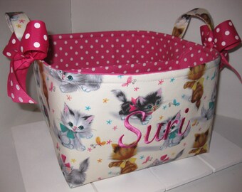 Long Diaper Caddy Caddie / Organizer Bin / Changing Table Basket pink ...