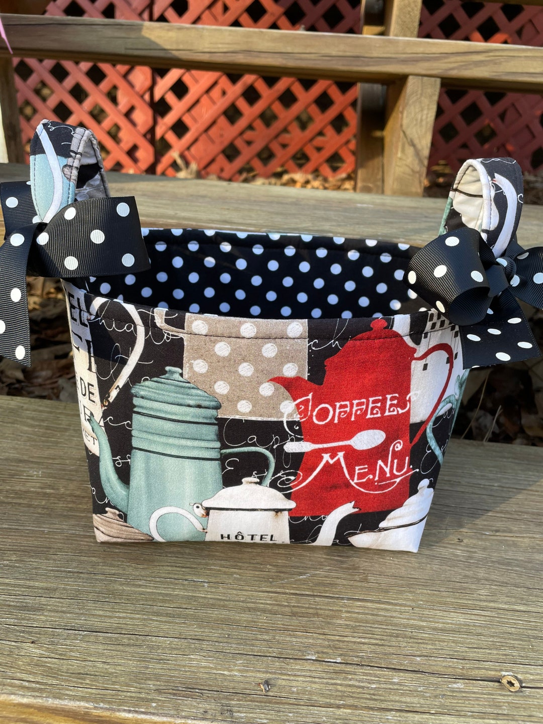 Coffee Latte Espresso Basket Gift Bag Organizer Tote Bucket - Coffee ...