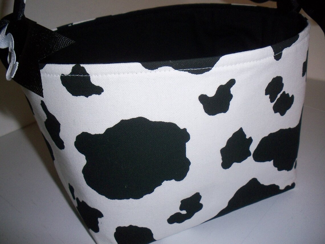So Stinkin Cute Cow Animal Print Fabric Basket - Etsy