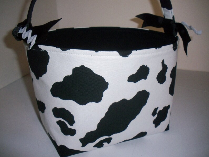So Stinkin Cute Cow Animal Print Fabric Basket - Etsy