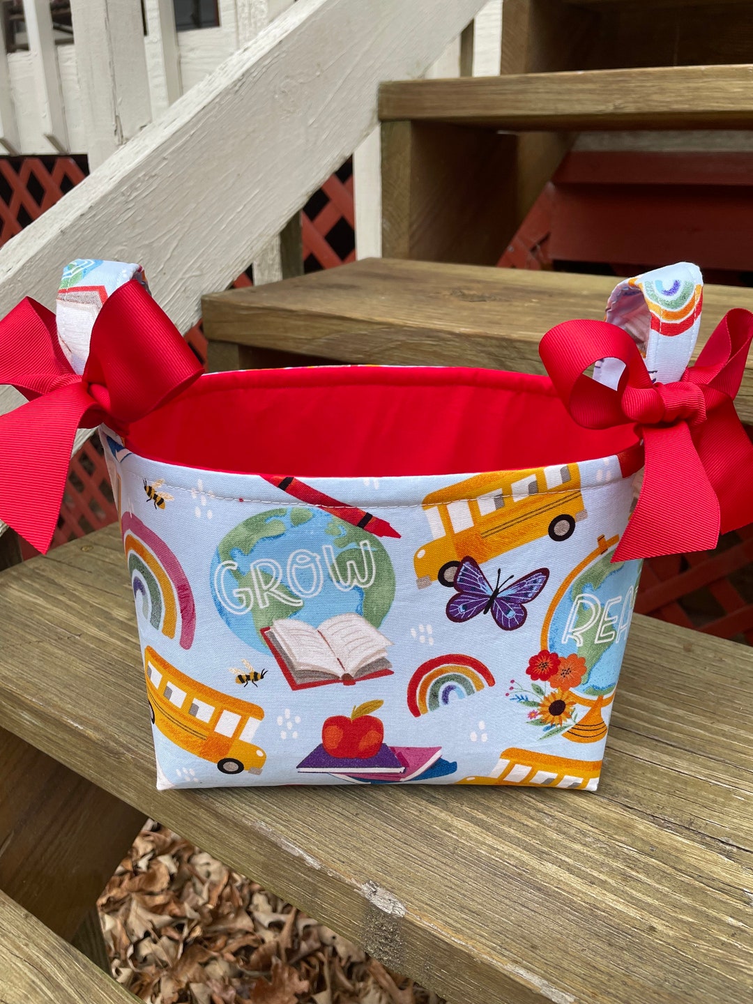 Teacher Room Teacher Gift Back to School Organizer Bin Storage Fabric ...