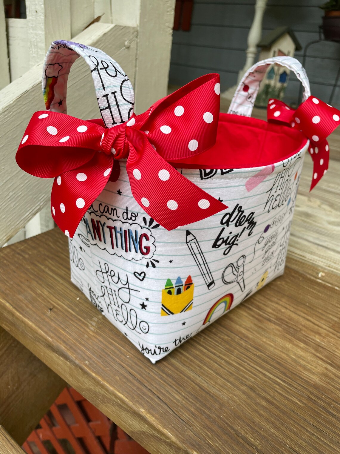 Teacher Room Teacher Gift Back to School Organizer Bin Storage Fabric ...