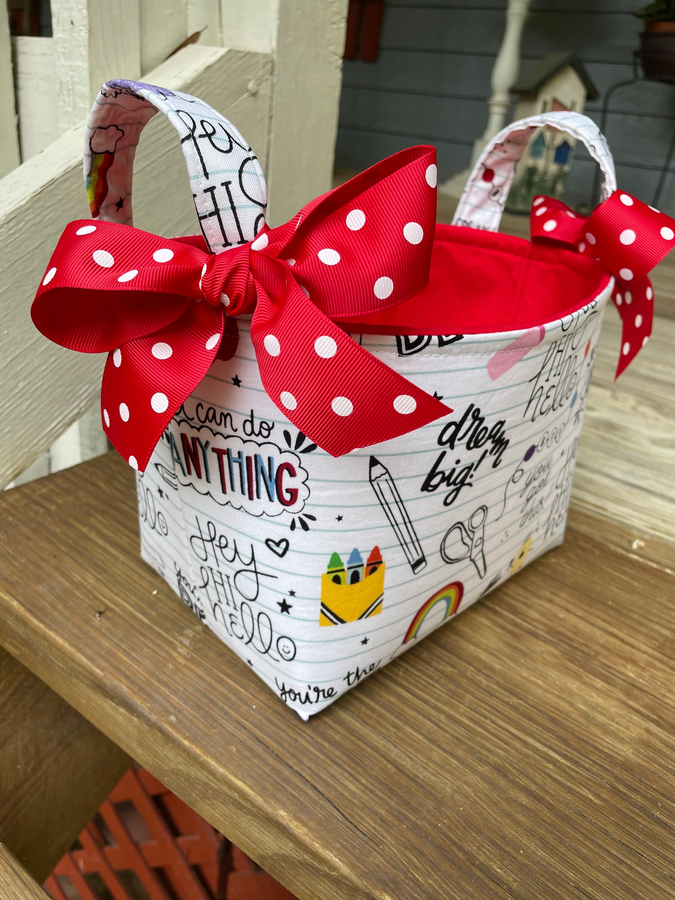 Teacher Room Teacher Gift Back to School Organizer Bin Storage Fabric ...