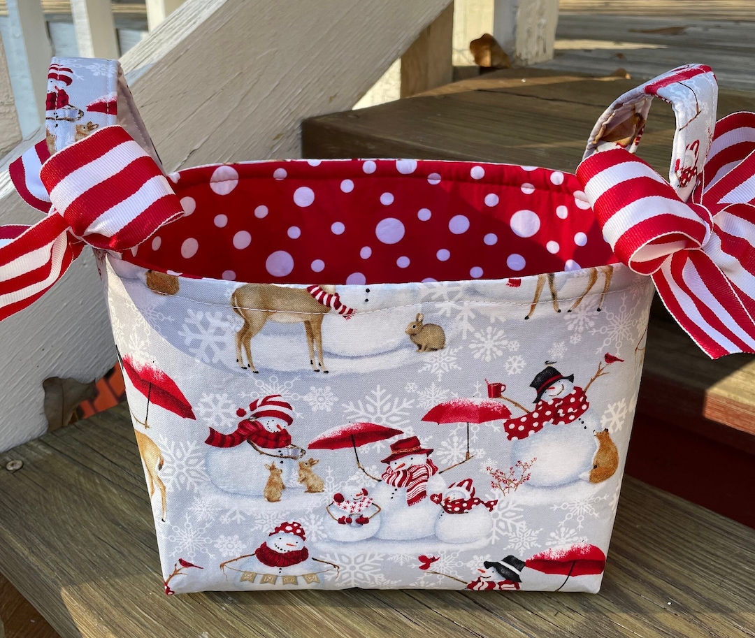 Christmas Snowman Snow Man Family Woodland Animals Gift Basket ...