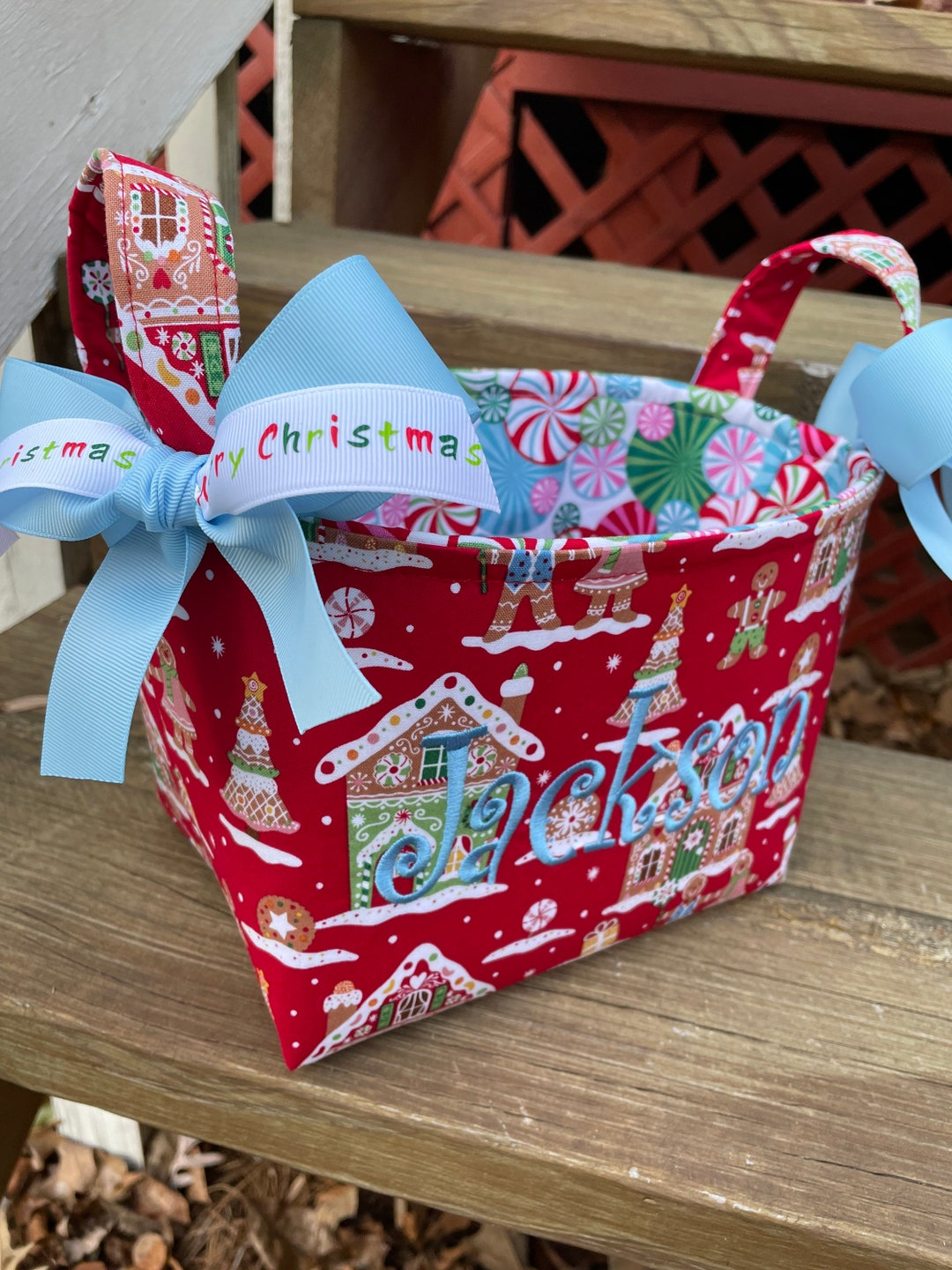Gingerbread House Gingerbread Man Christmas Cookie Candy Fabric Gift ...