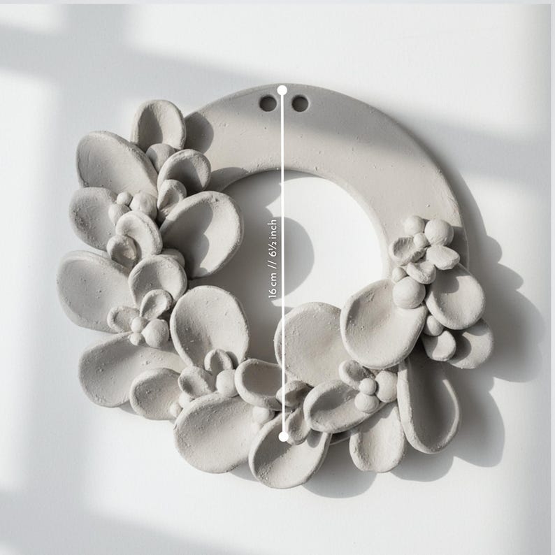 Door Wreath Pottery Template – Slab Pottery Pattern | DIY Ceramic ...