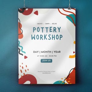 Pottery Workshop Canva Template Bundle – Printable Editable Designs for ...