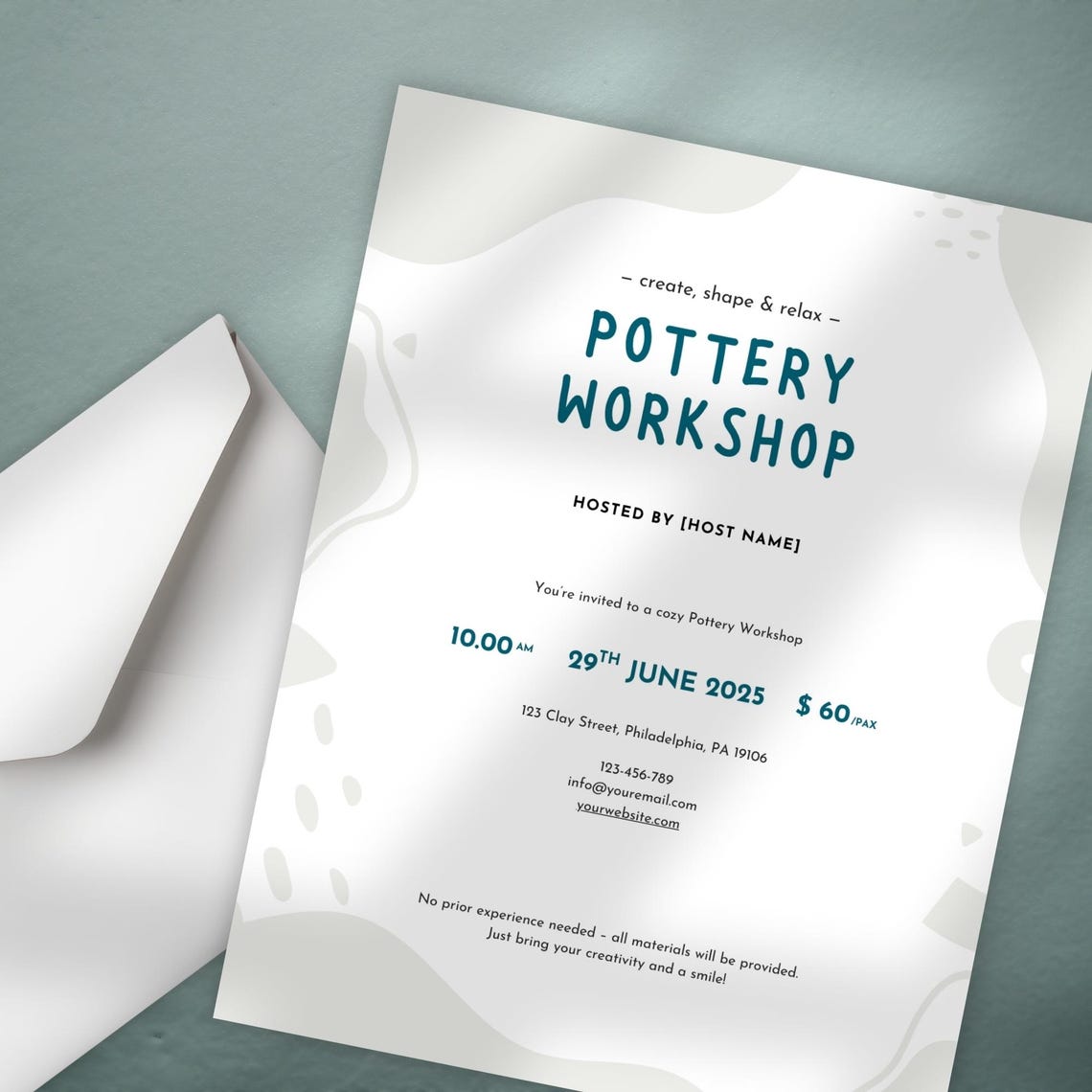 Pottery Workshop Canva Template Bundle – Printable Editable Designs for ...