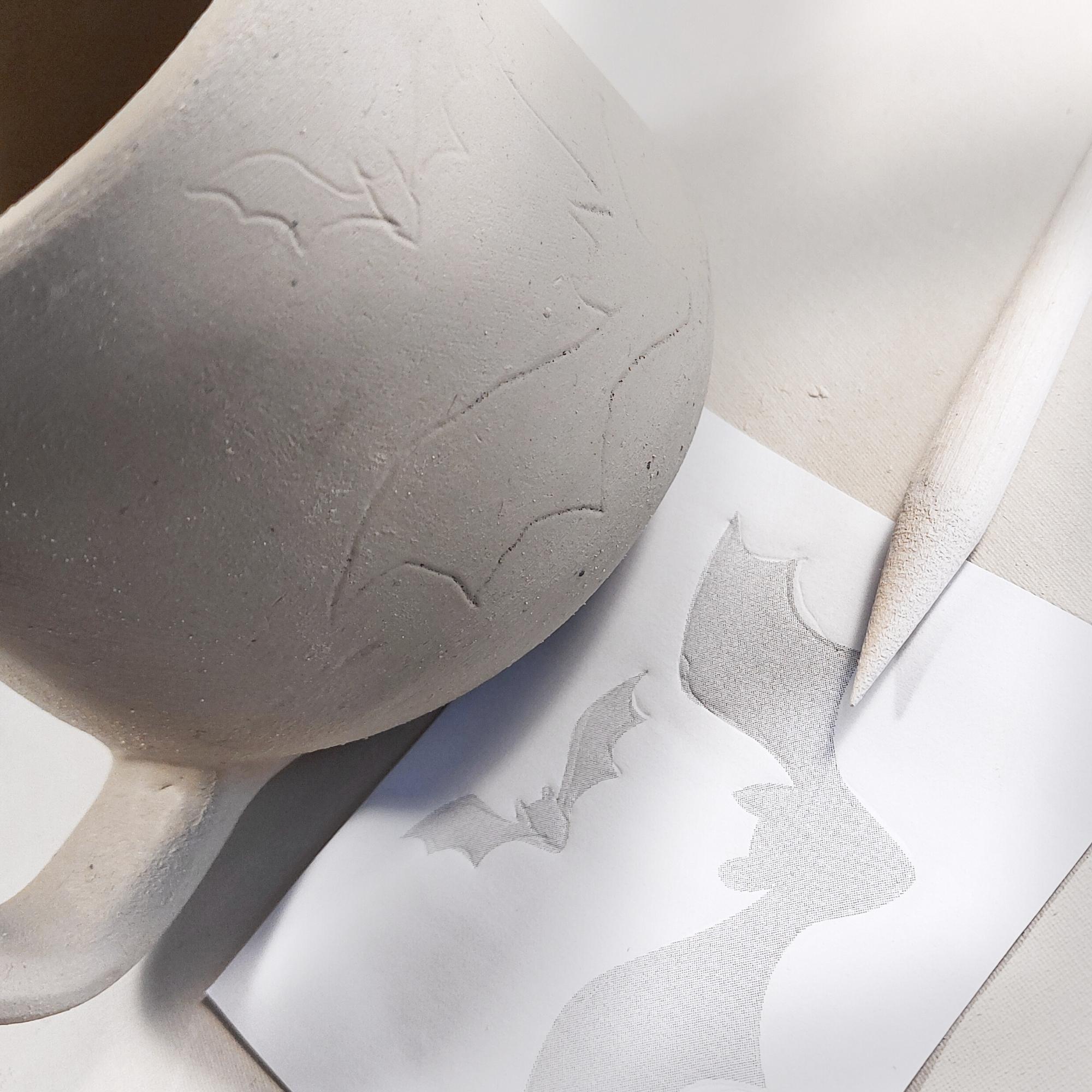 Bat Mug Pottery Template – Printable Ceramic Cup Halloween Pattern PDF ...