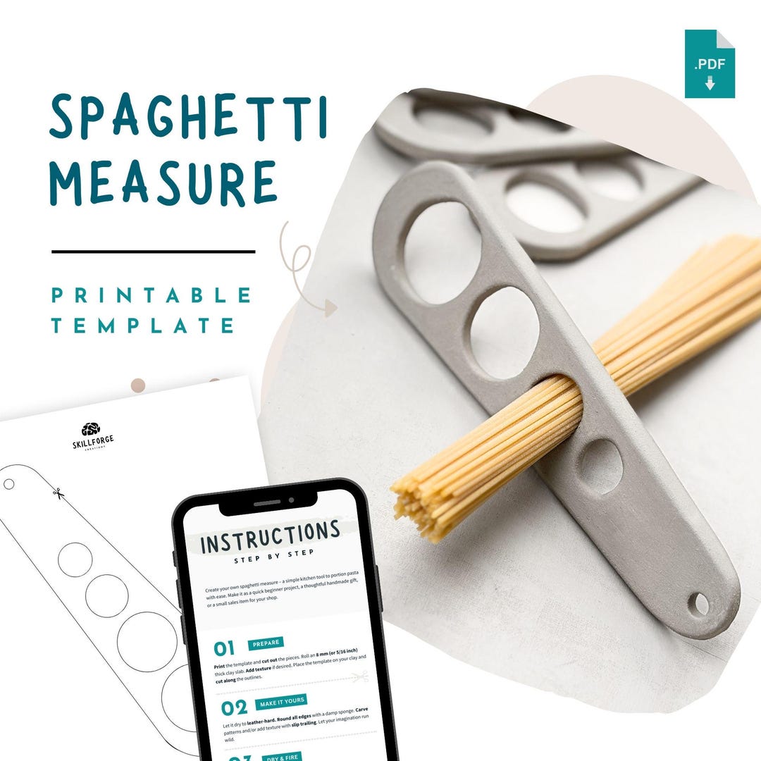 Pottery Template Spaghetti Measure – Pasta Portion Tool | Handbuilding ...