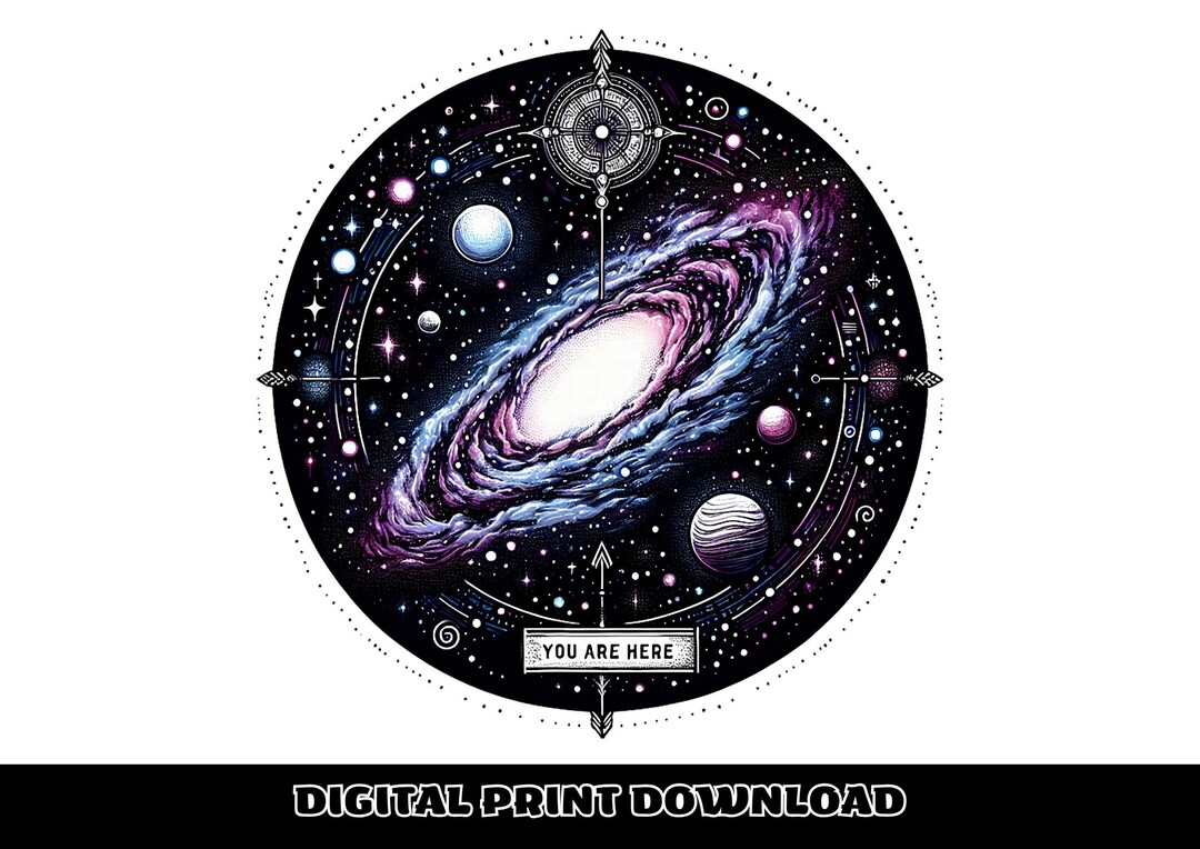 File PNG Circular Galaxy Map | You Are Here Space Chart Sublimation ...