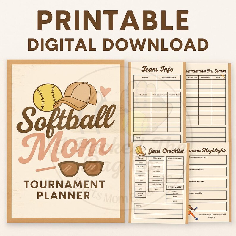 Softball Mom Printable Planner | Game Day Checklist, Team Info ...