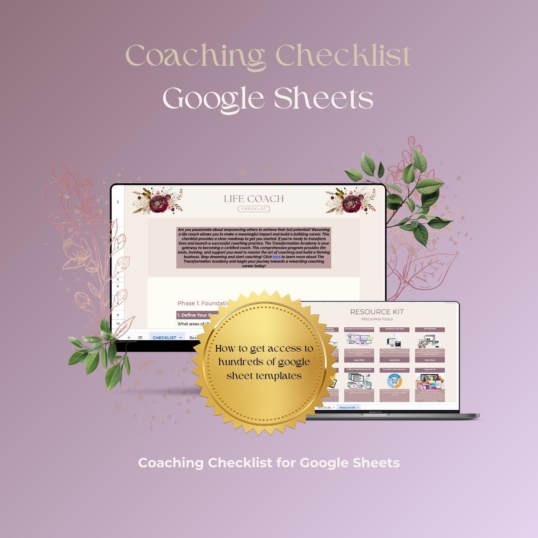 Coaching Checklist for Google Sheets | Coaching Checklist Template ...