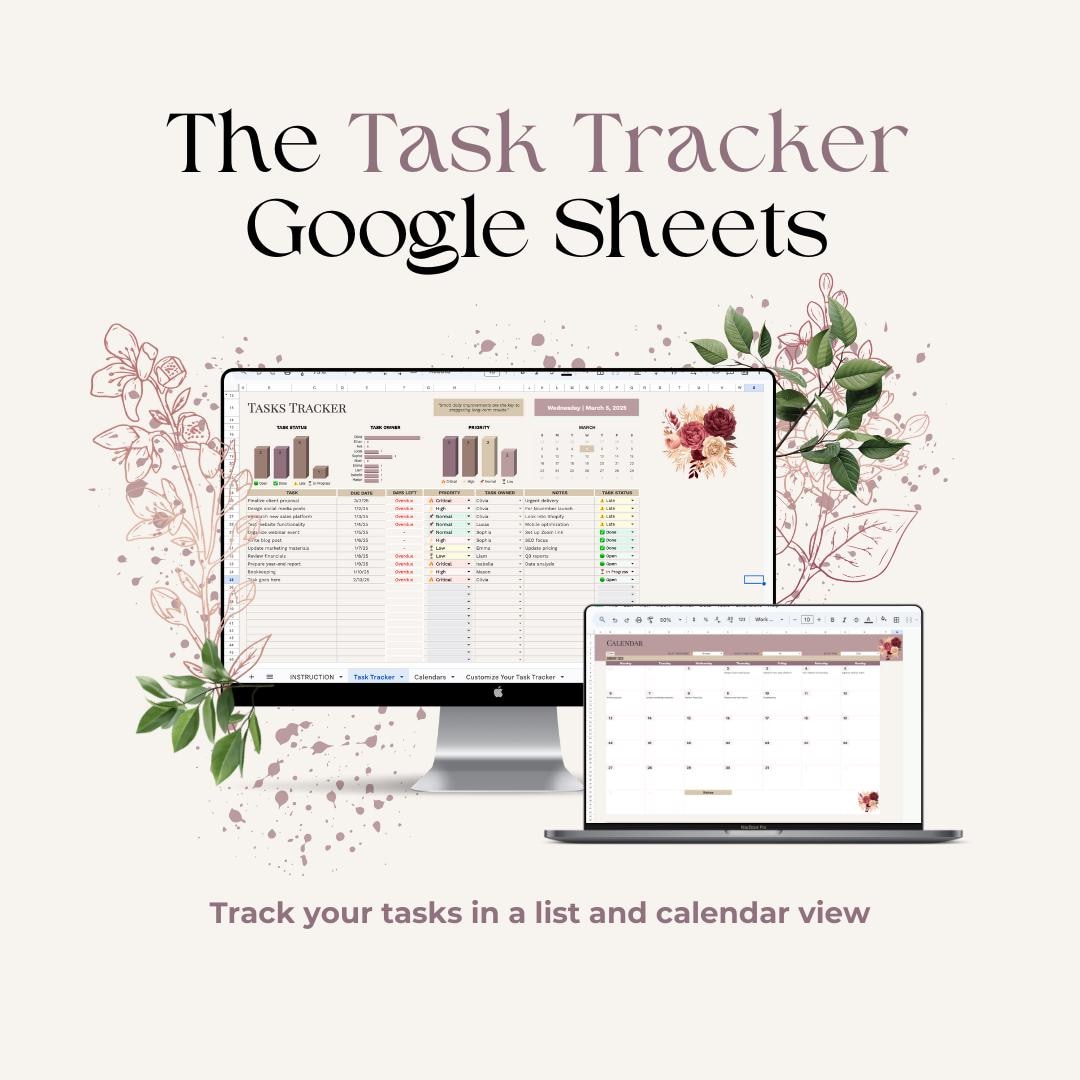 Task Tracker Google Sheets, Daily Planner Template, to Do List ...