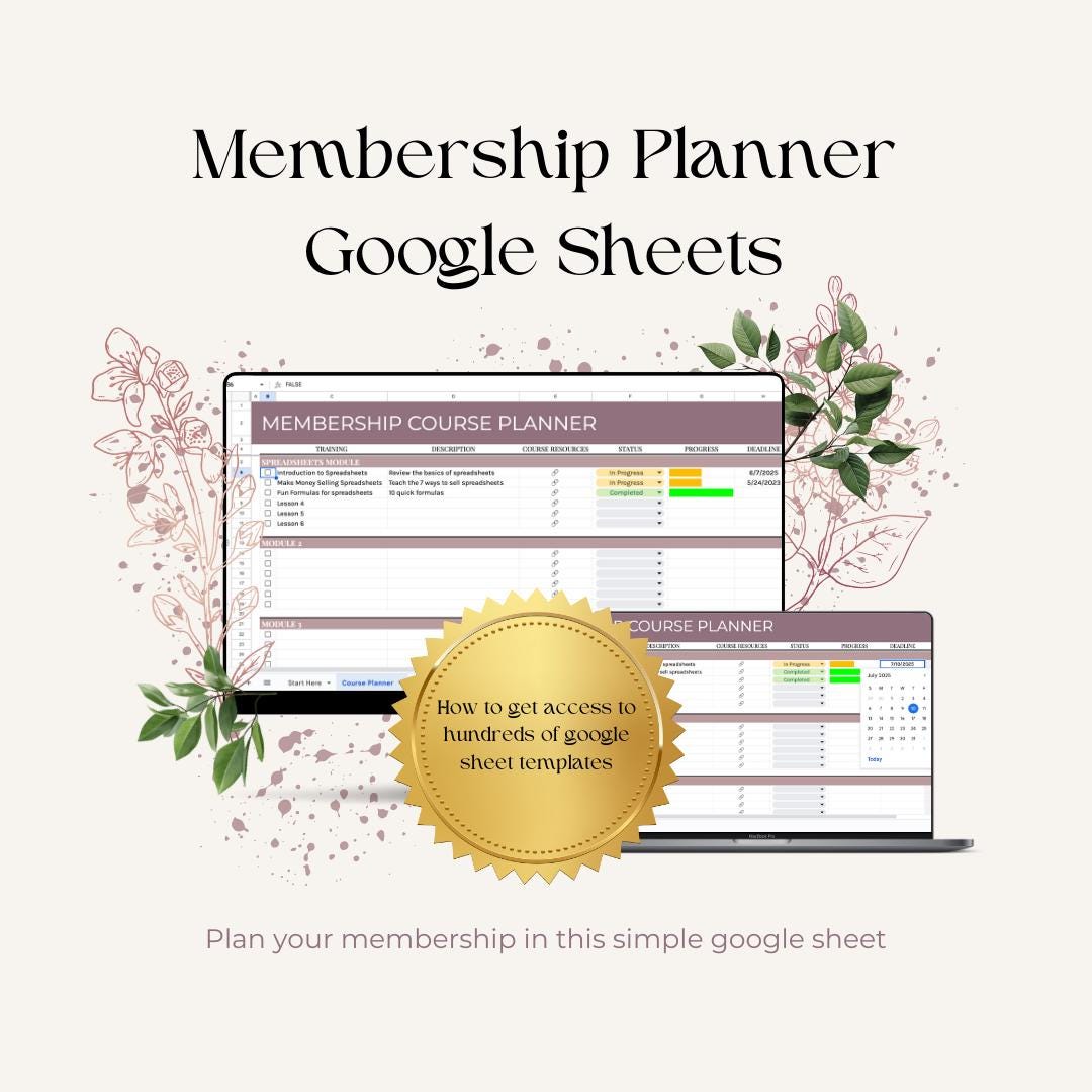 Membership Planner Google Sheets | Editable Subscription Tracker ...
