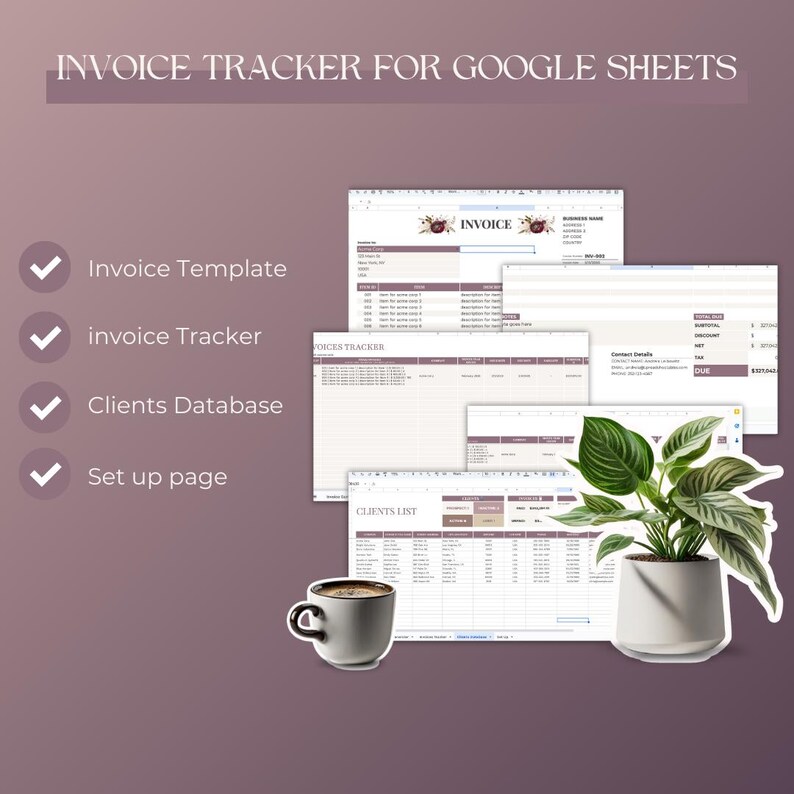 Invoice Tracker Google Sheets Template, Small Business Payment ...