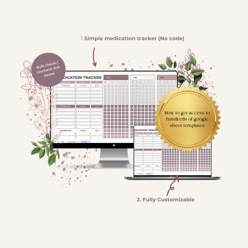 Medication Tracker Google Sheets Template, Daily Log (digital Download ...