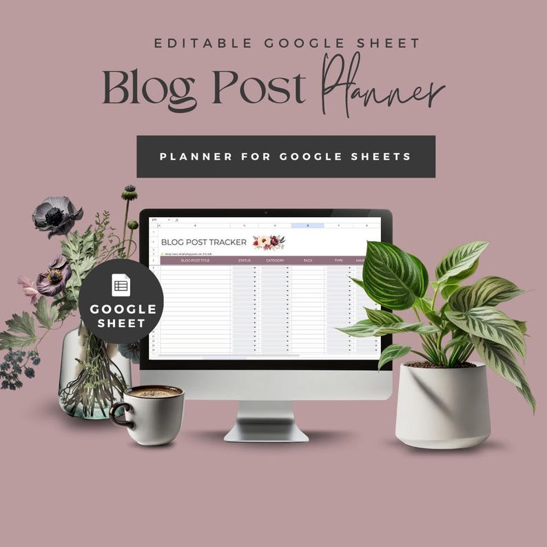 Blog Post Planner Google Sheets, Digital Blog Planner, Content Calendar, Blog Ideas Tracker ...