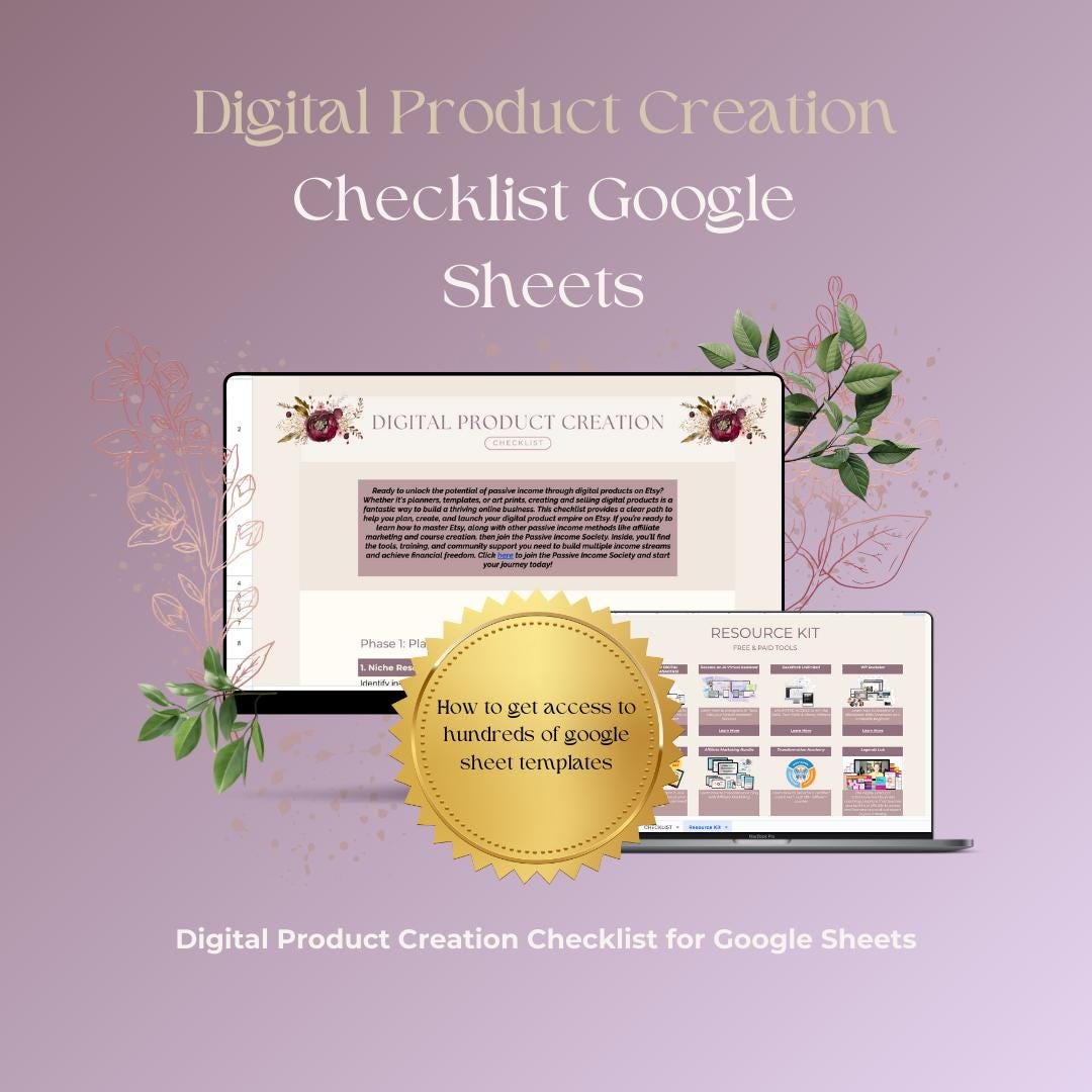 Digital Product Creation Checklist for Google Sheets | Google Sheet ...