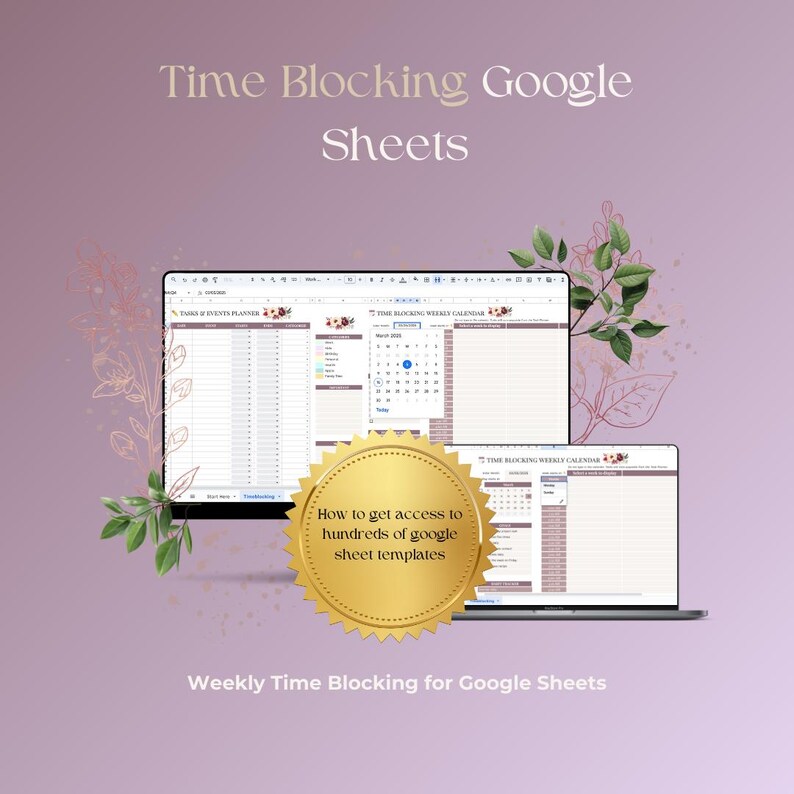 Weekly Time Blocking Google Sheet, Digital Planner Template, 24 Hour ...
