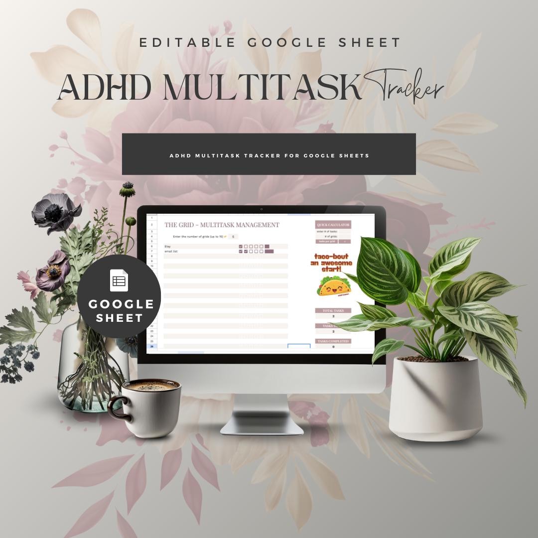 ADHD Multitask Tracker for Google Sheets | Google Sheet Tracker ...