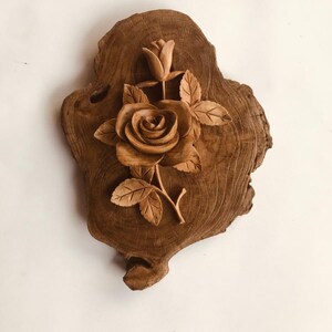 Hand-carved Rose Wood Wall Art – Natural Teak Log Sculpture - Etsy