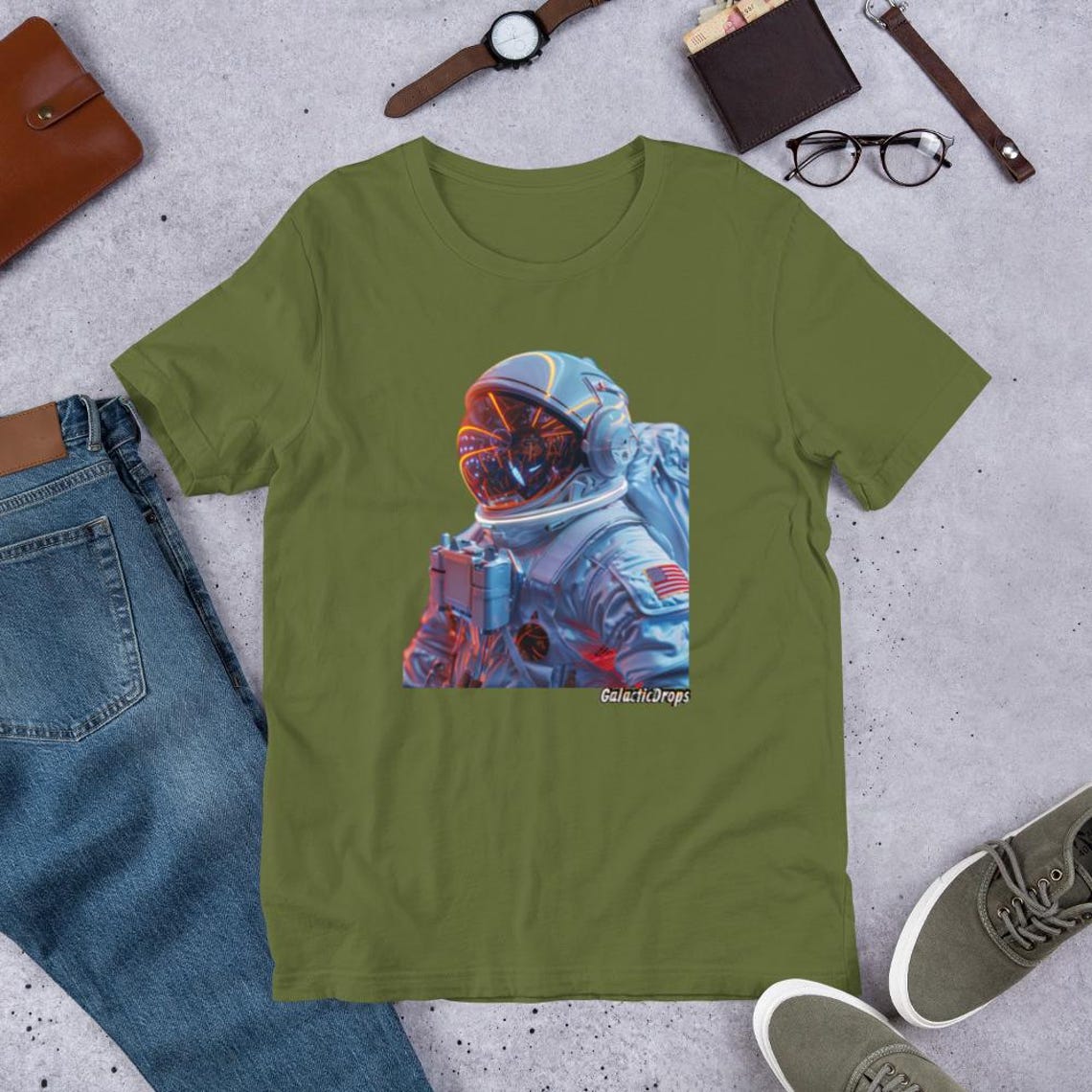 Astronaut Tee | Cyberpunk Space Explorer Tee | Neon Sci-fi Astronaut ...