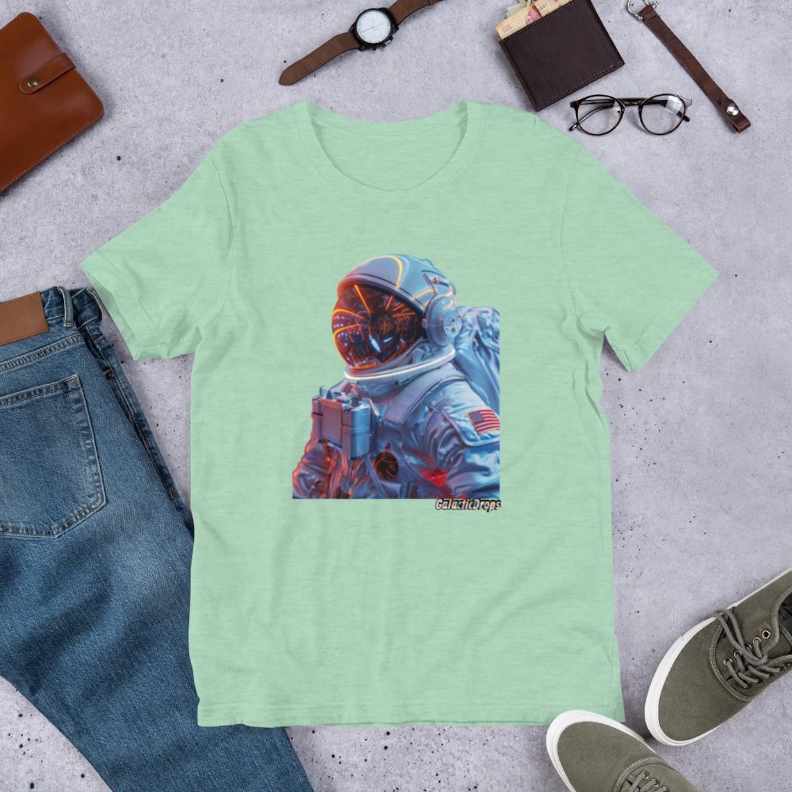 Astronaut Tee | Cyberpunk Space Explorer Tee | Neon Sci-fi Astronaut ...