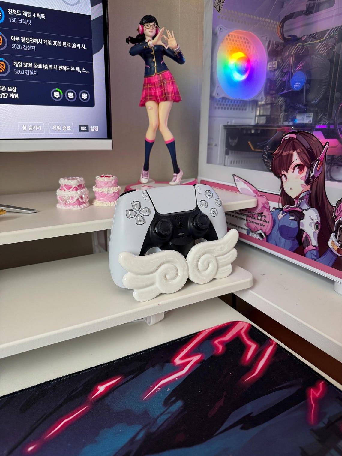 Coquette Angel Wing PS5 Controller Stand – Cute Desk Decor for Gamers ...