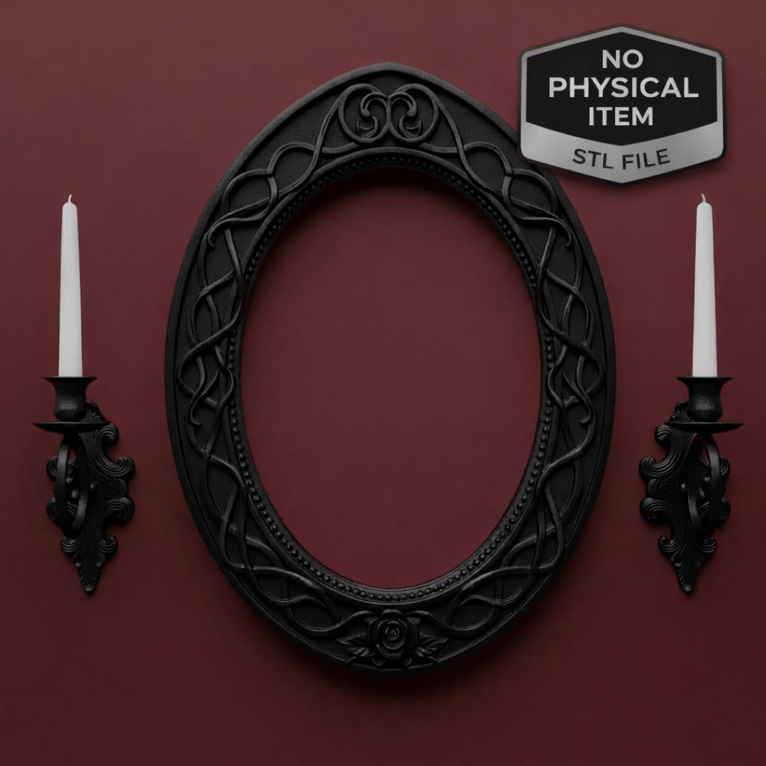 Gothic Oval Frame STL, Gothic Baroque Ornate Wall Mirror Frame, Gothic ...