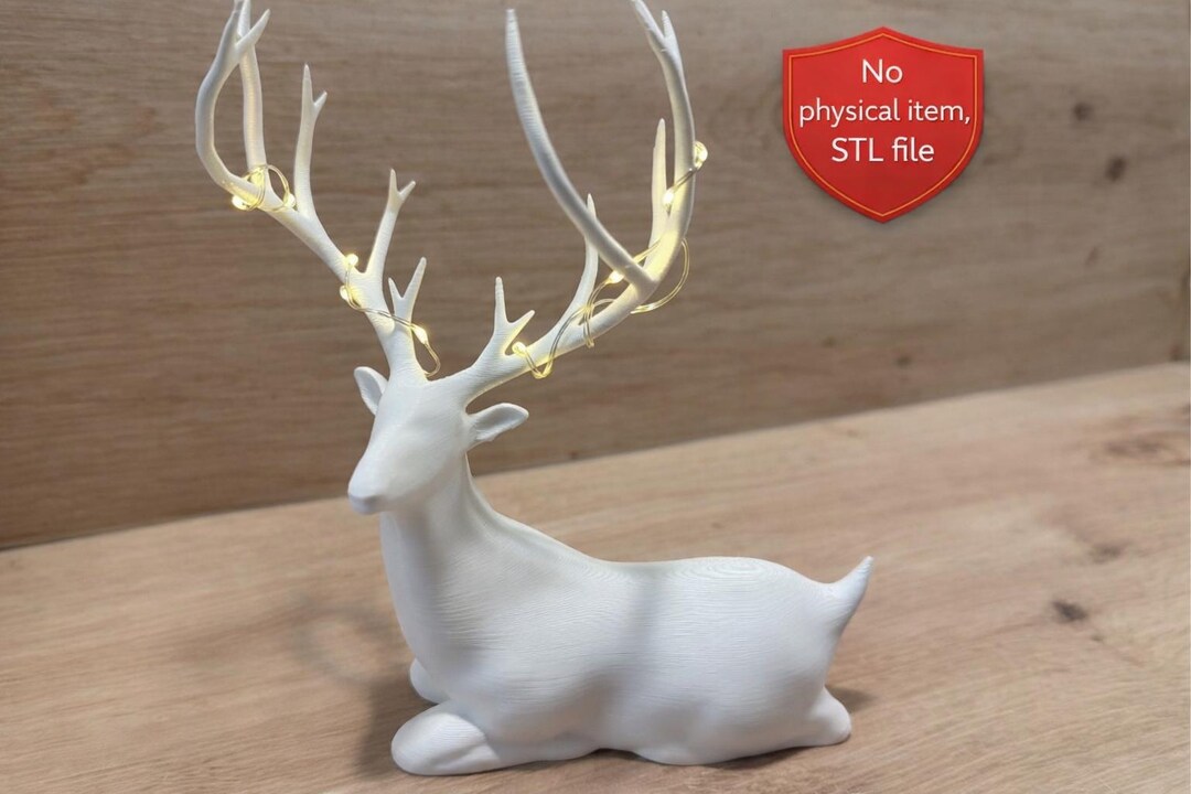 Reindeer Lamp STL File, 3D Printed Files, LED Decor STL, 3D Printable ...