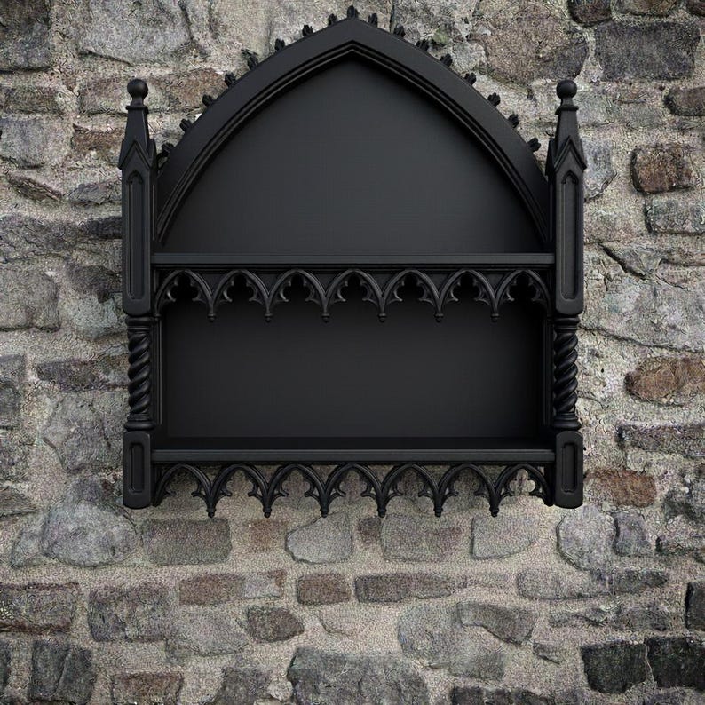 Gothic Cathedral Wall Shelf STL File, Gothic Home Decors, Vintage Wall ...
