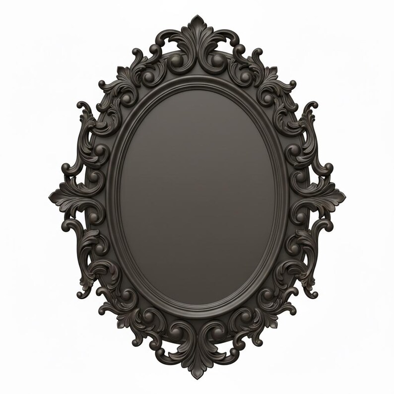 Gothic Oval Picture Frame STL File, Baroque Wall Decor 3D Print Files ...
