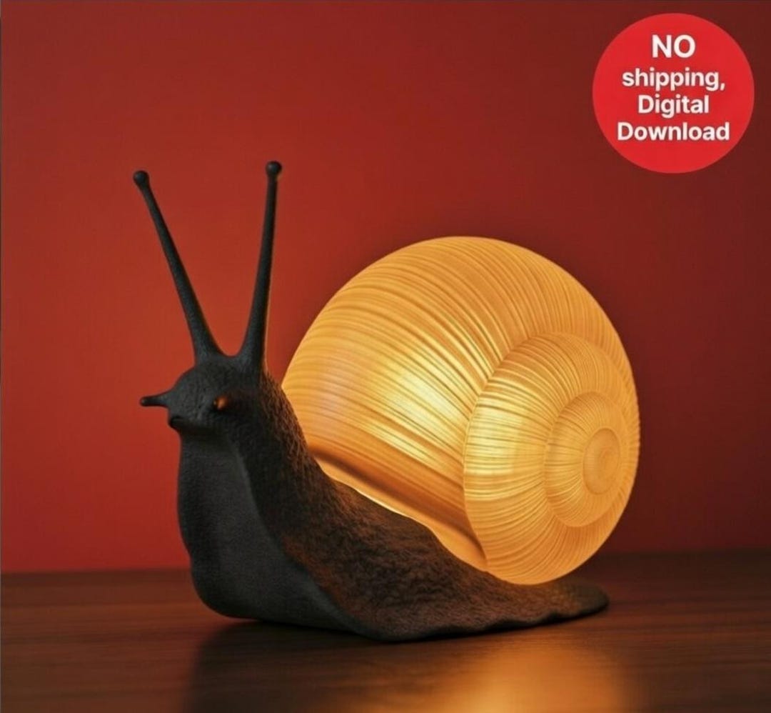 3D Snail Lamp STL | 3D Printed Lamp Stl | Home Decor| Table Lamp ...