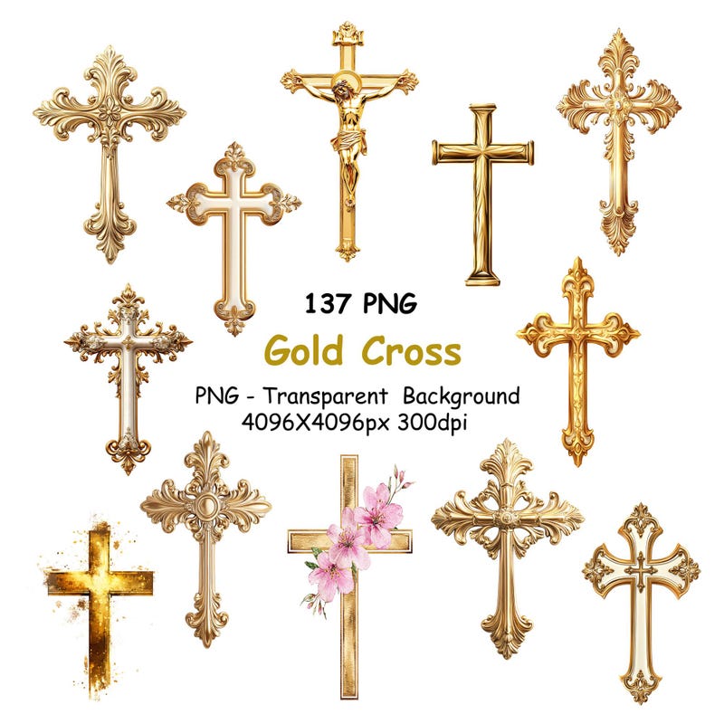 Gold Cross Easter Art - Etsy