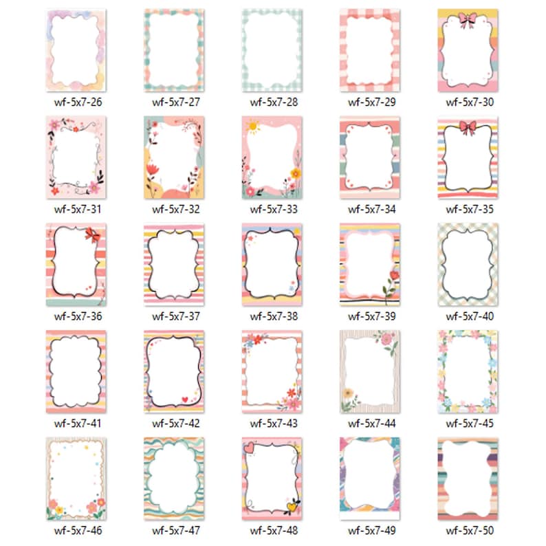 250+ Whimsical Frame Clipart Bundle, Watercolor Hand Drawn, Wavy ...