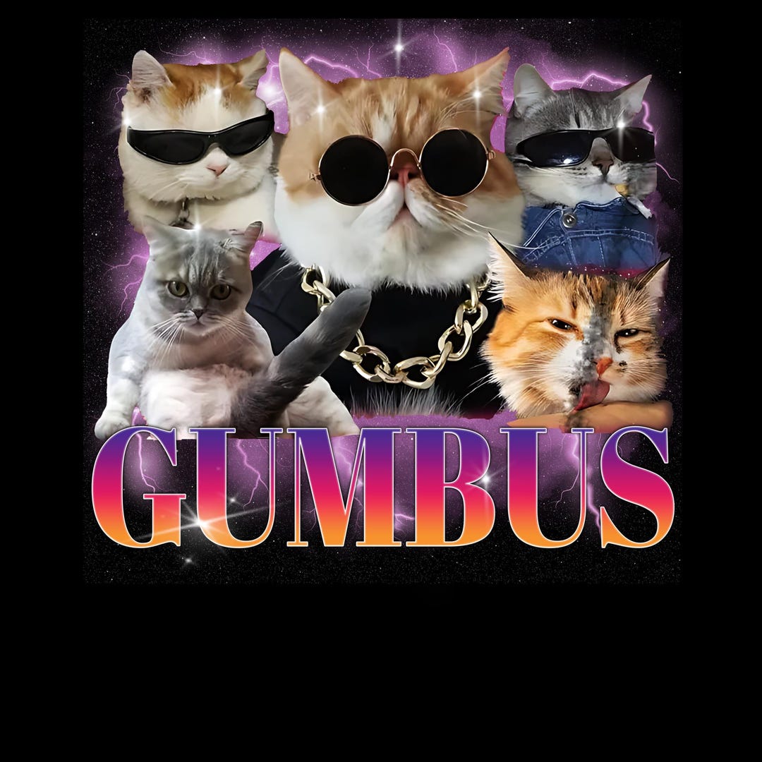 Funny Viral Gumbus Cat PNG, Cat Meme Clipart, Gift for Cat Lovers ...