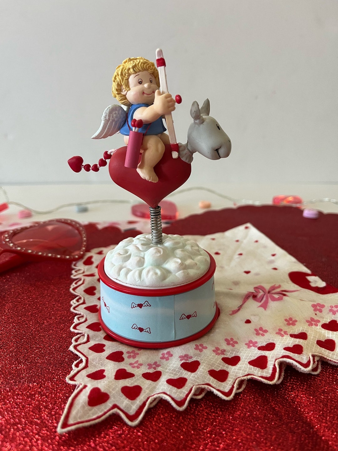 Vintage Enesco Musical Cupid Figurine With Rotating Base - Etsy