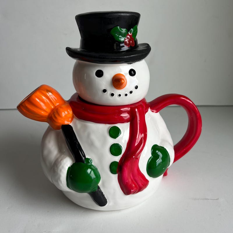 Snowman Teapot - Etsy