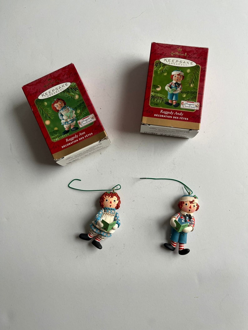 Vintage Holiday Raggedy Ann & Andy Christmas Ornament Hallmark Keepsake ...