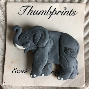 1980s Vintage Elephant Pin - Handmade Fimo Clay Brooch - Etsy