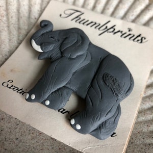 1980s Vintage Elephant Pin - Handmade Fimo Clay Brooch - Etsy