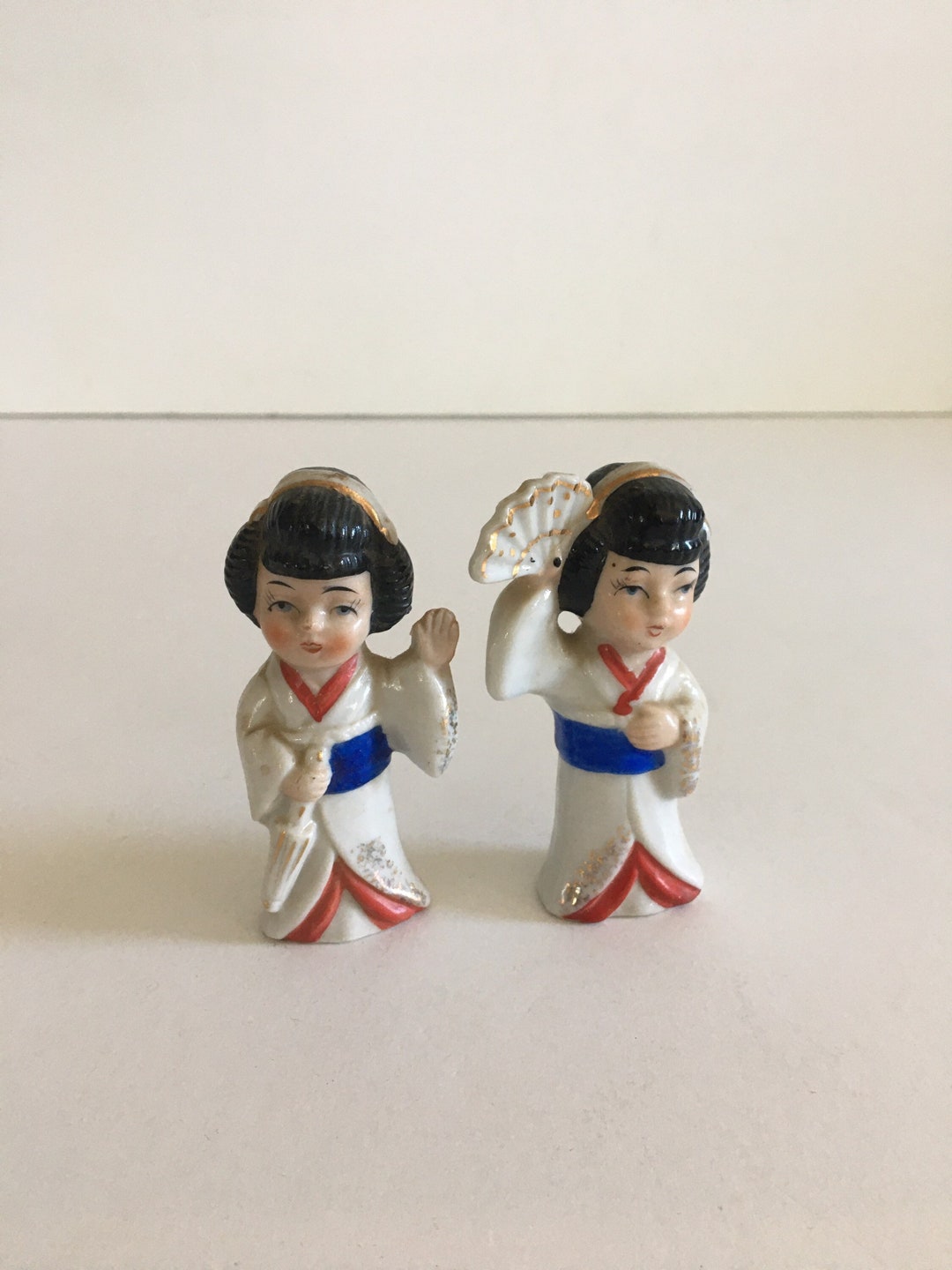 1950s Vintage Japanese Ceramic Girl Figurines - Set of Two - Etsy