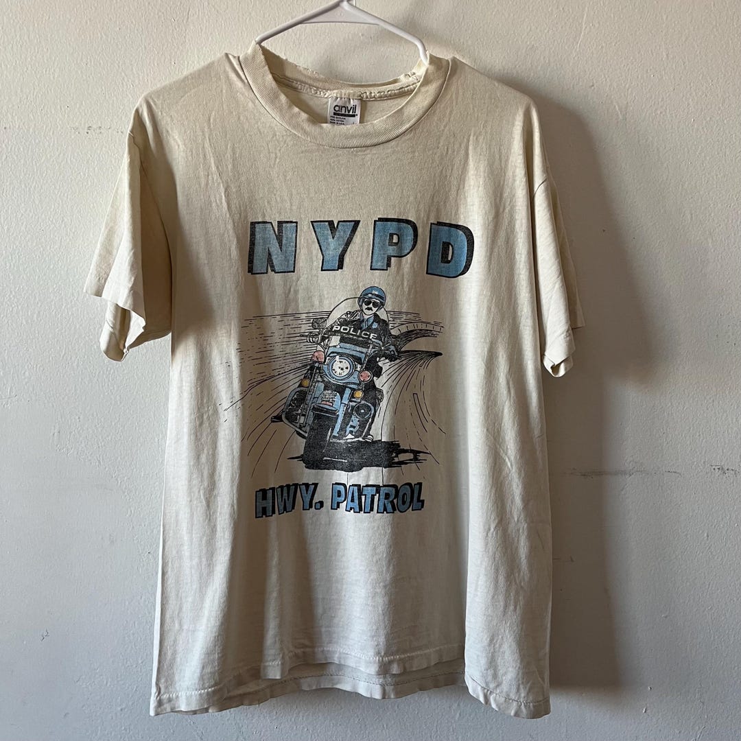 Vintage NYPD Highway Patrol Graphic T-shirt, Police Motorcycle Design ...