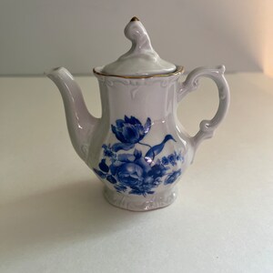 Vintage Blue and White Floral Tea Set With Gold Trim - Kahla - GDR Made - Etsy