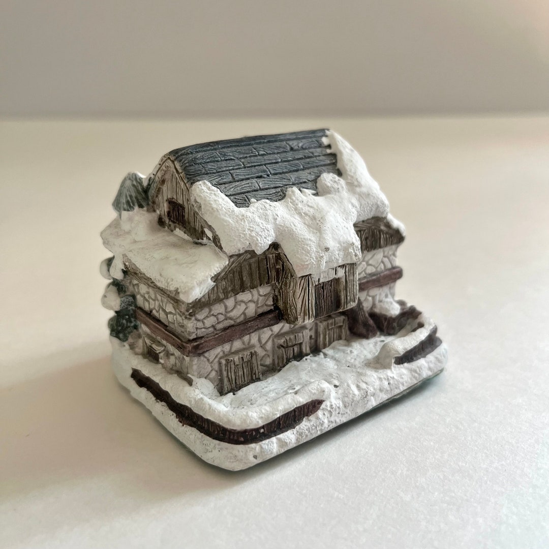 Vintage Miniature Snowy Scene - the Stone Barn - 1980s Collectible - Etsy