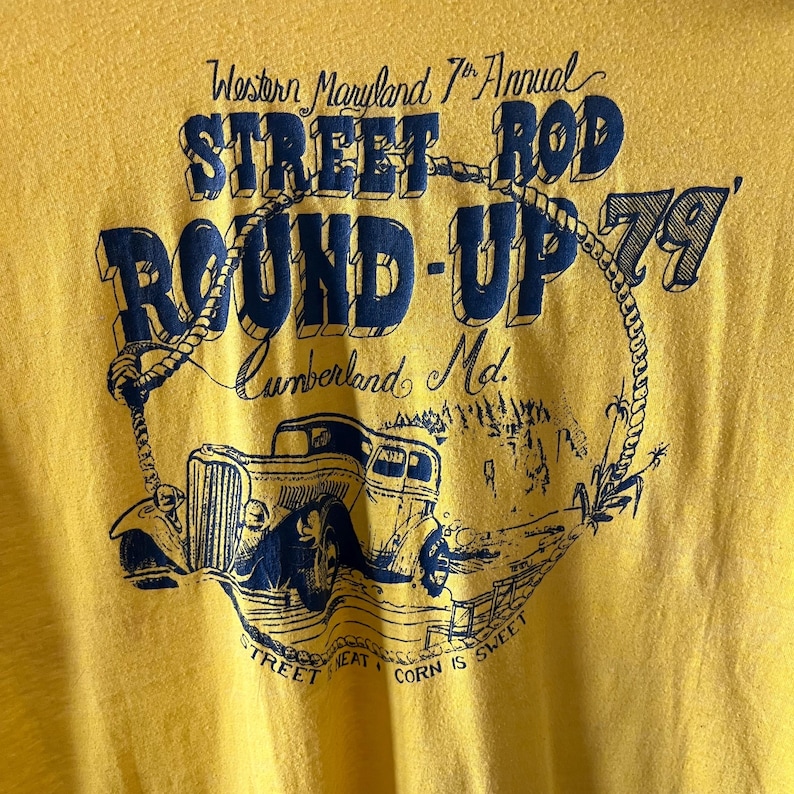 Vintage 1979 Street Rod Round-up T-shirt, Western Maryland 7th Annual ...